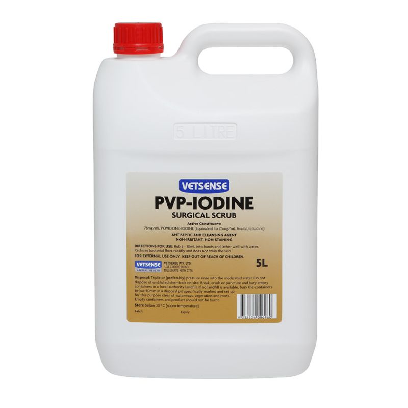 VETSENSE PVP IODINE SCRUB 5L – League of Pets