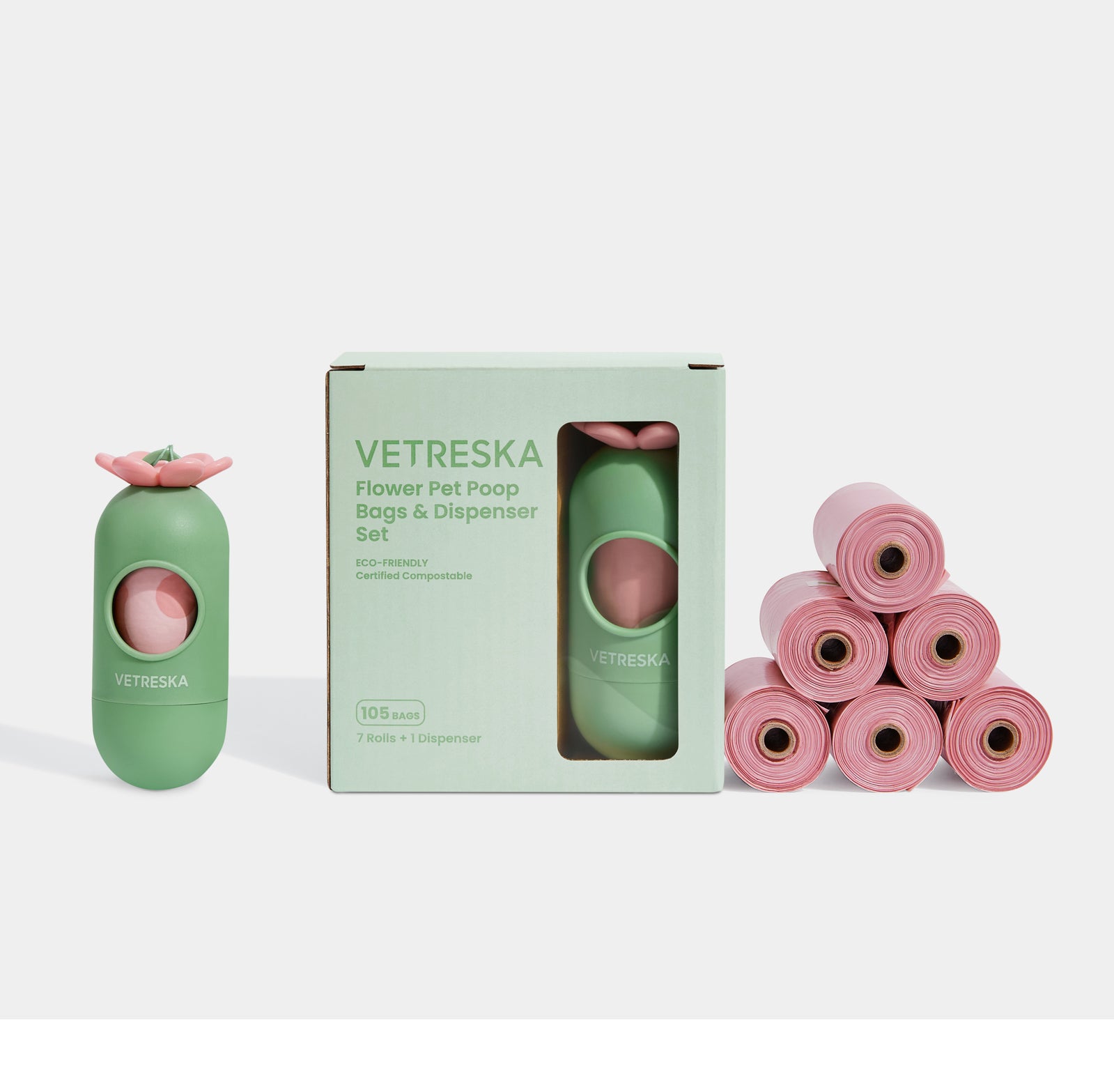VETRESKA Flora Pet Poop Bags & Dispenser Set – League of Pets