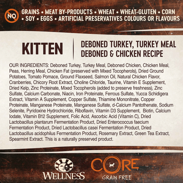 Wellness core grain free kitten dry cat food – League of Pets